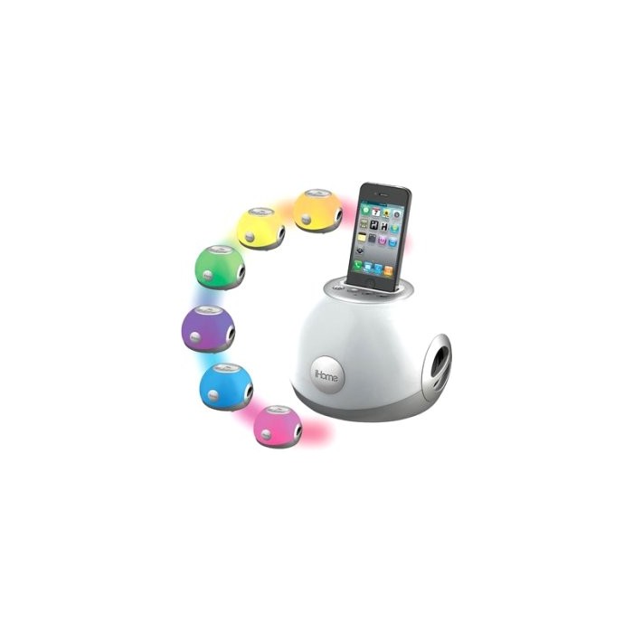 NuveoStore - iHome - iP15 - Enceinte stéréo avec éclairage multi couleurs pour iPhone